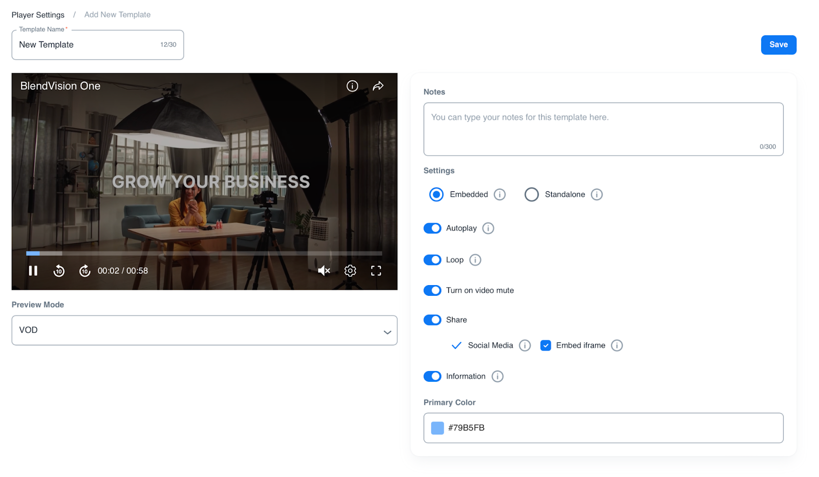 自定播放器範本 – BlendVision