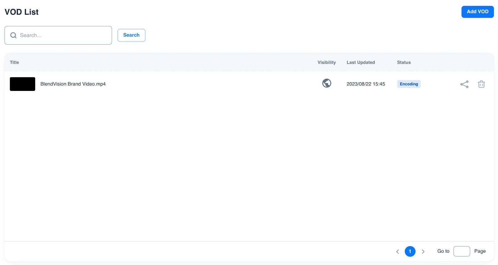 Confirm Encoding Status of VOD – BlendVision